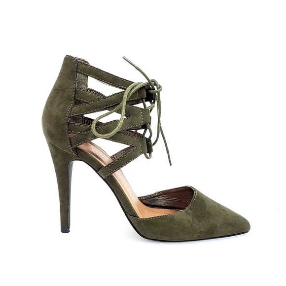 Atmosphere | Shoes | Atmosphere Army Green Ankle Tie Heels Size 7 ...